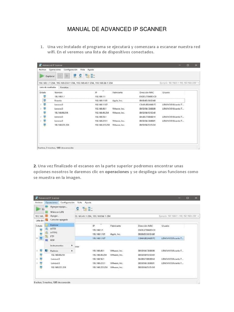 Manual de Advanced Ip Scanner | PDF