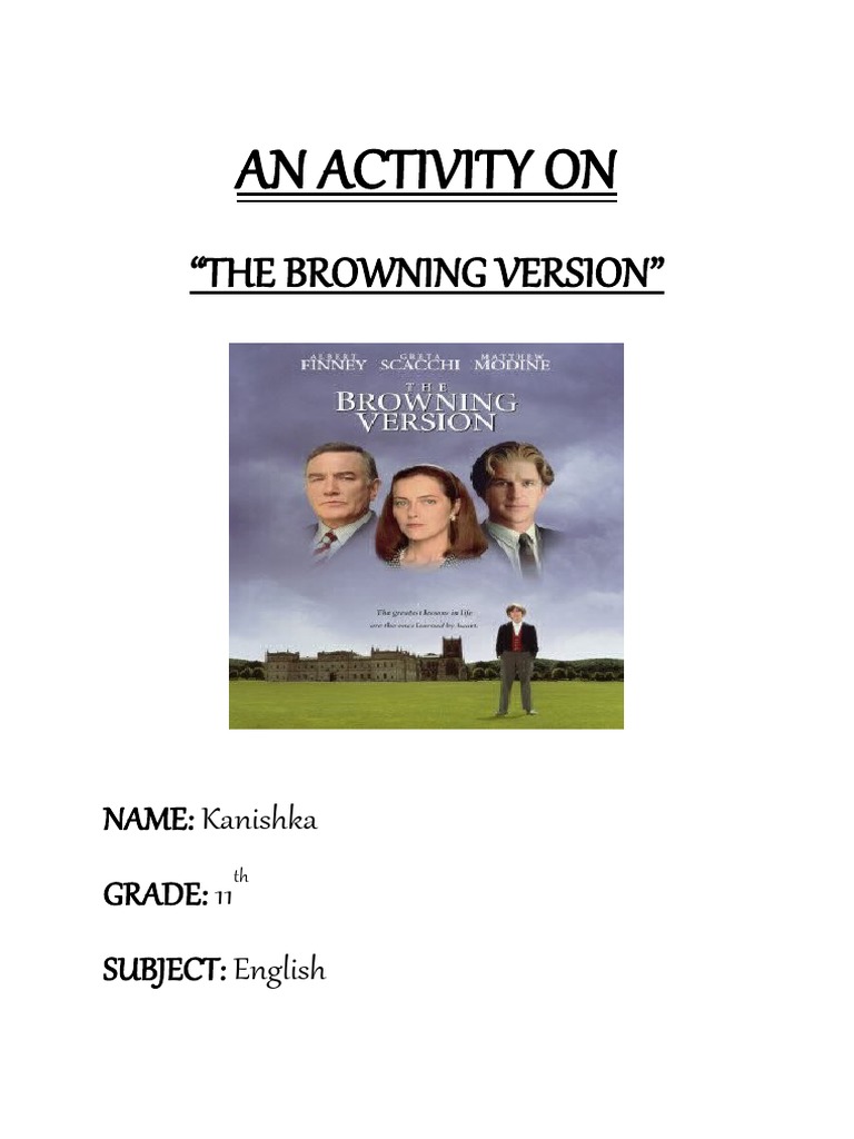 An Activity On: "The Browning Version" | PDF | Language Arts & Discipline | Art