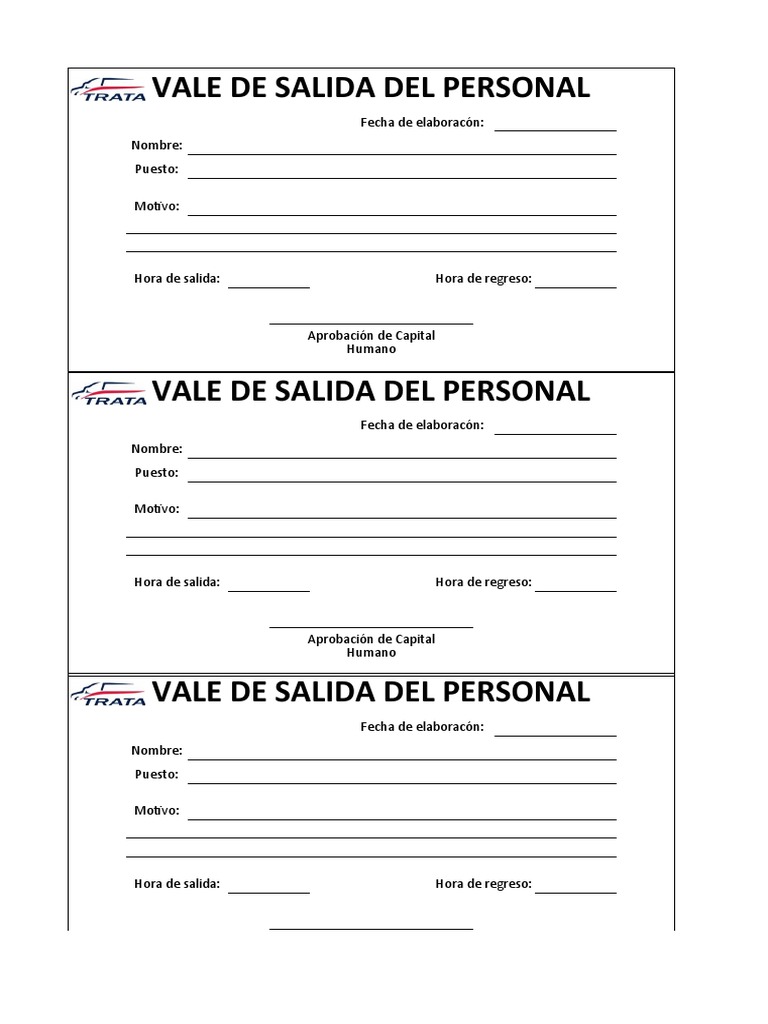 Vale De Salida Pdf