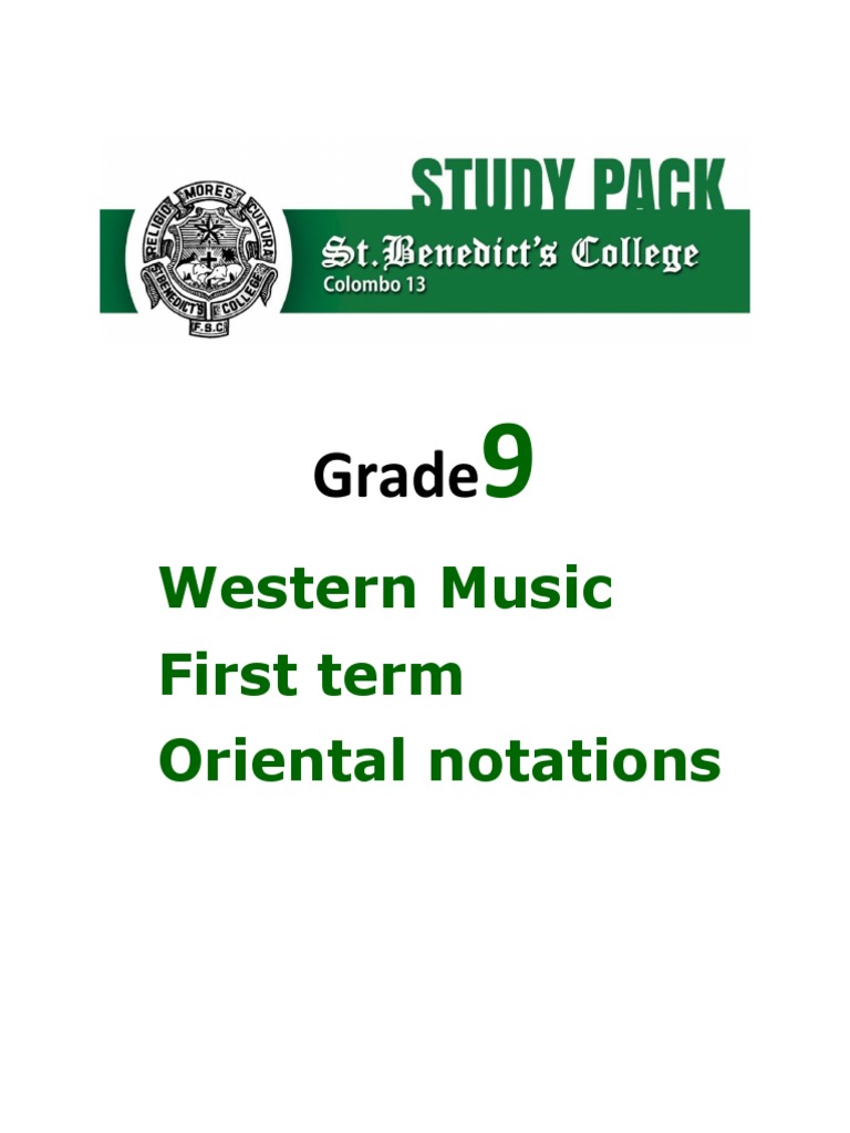 Grade: Western Music First Term Oriental Notations | PDF