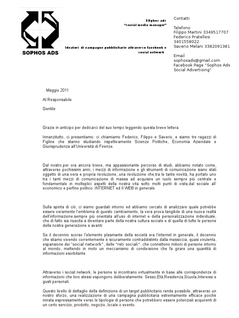 Lettera Bozza 1 | PDF