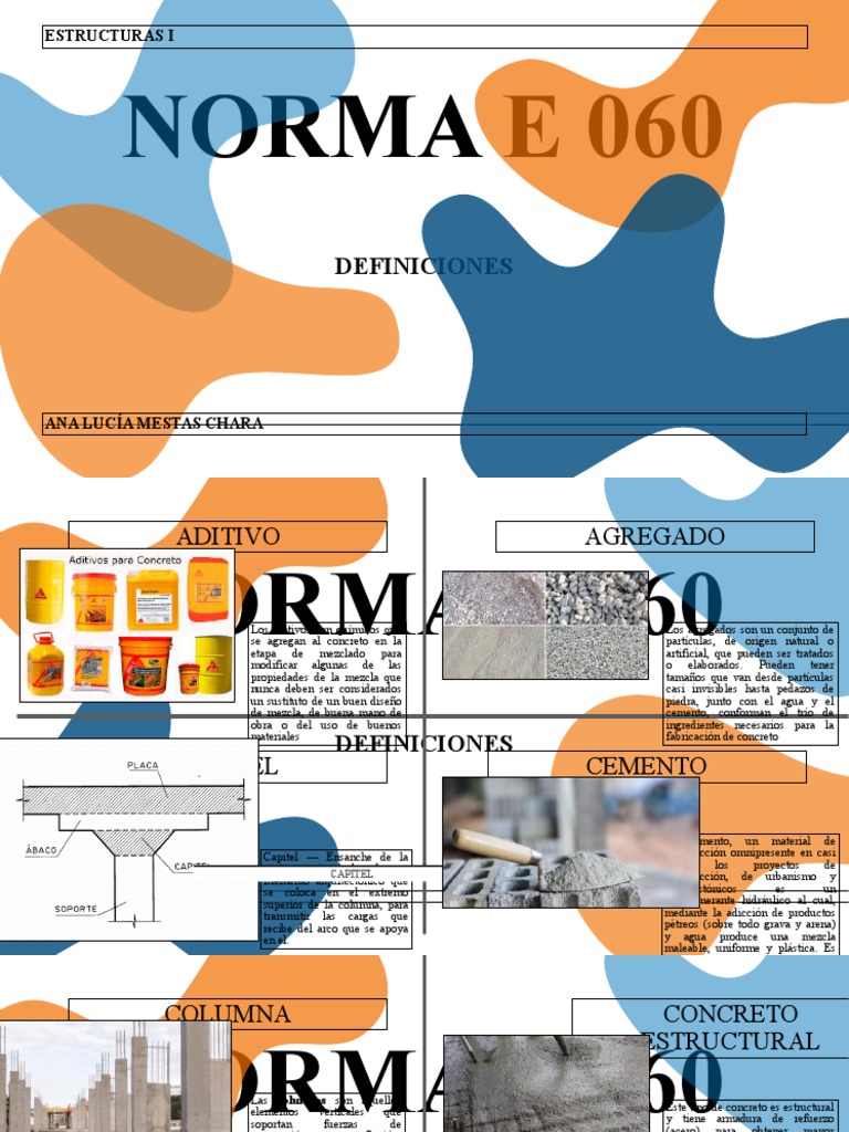 Norma e 060 Definiciones | PDF | Hormigón | Materiales