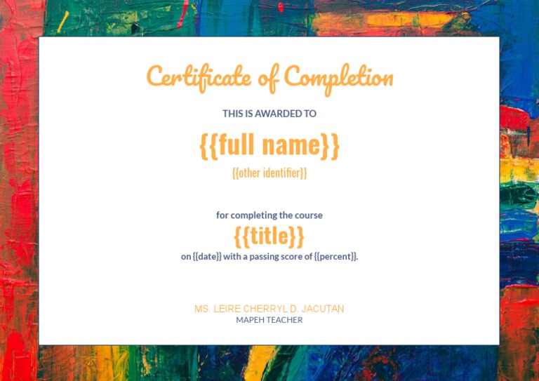 Certificate of Completion Template | PDF