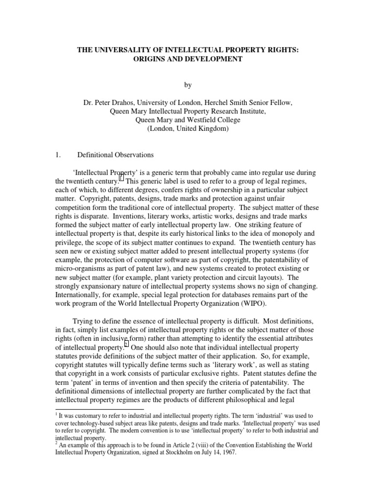 Evolution of IPR | PDF | Intellectual Property | Trips Agreement