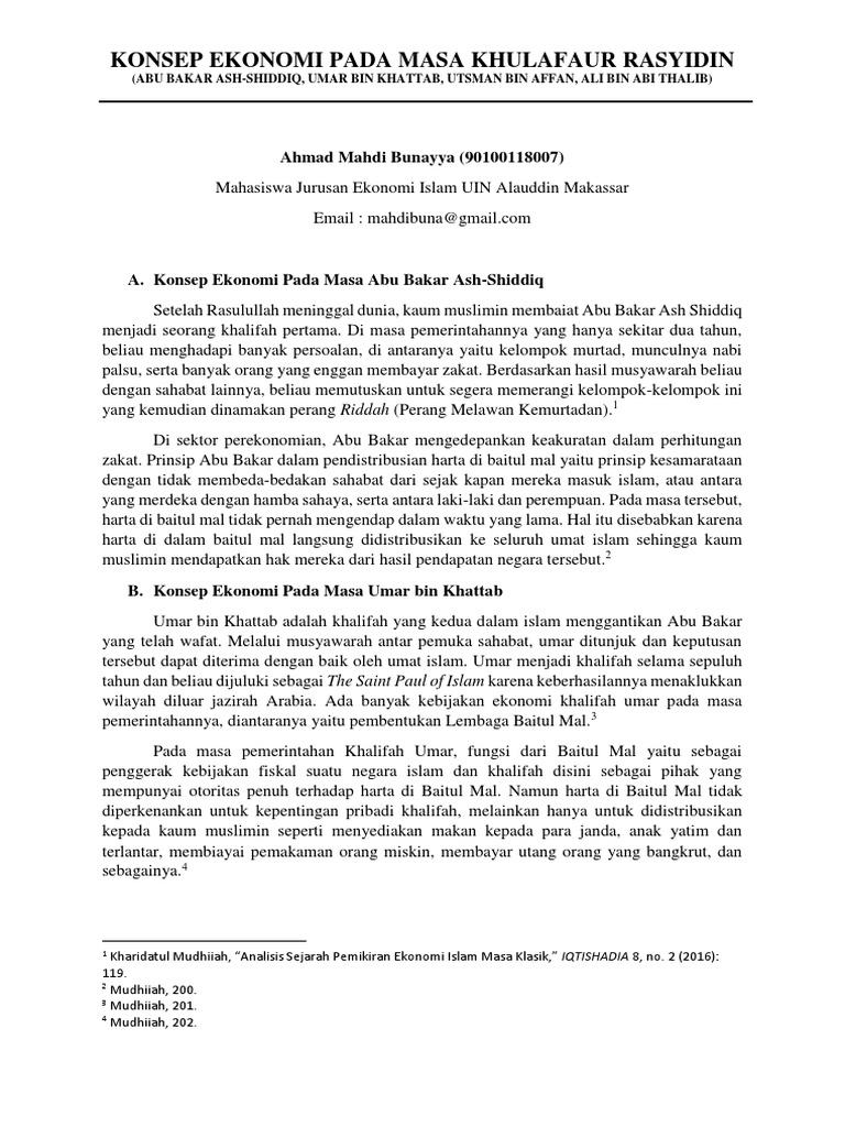 Konsep Ekonomi Pada Masa Khulafaurrasyidin | PDF | Perjalanan