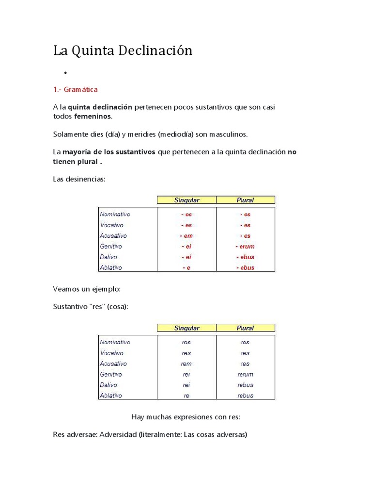 La Quinta Declinación | PDF
