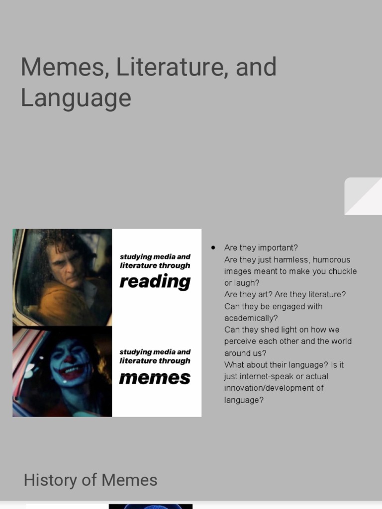 Memes as Literature: Exploring How Internet Memes Can Be Analyzed ...