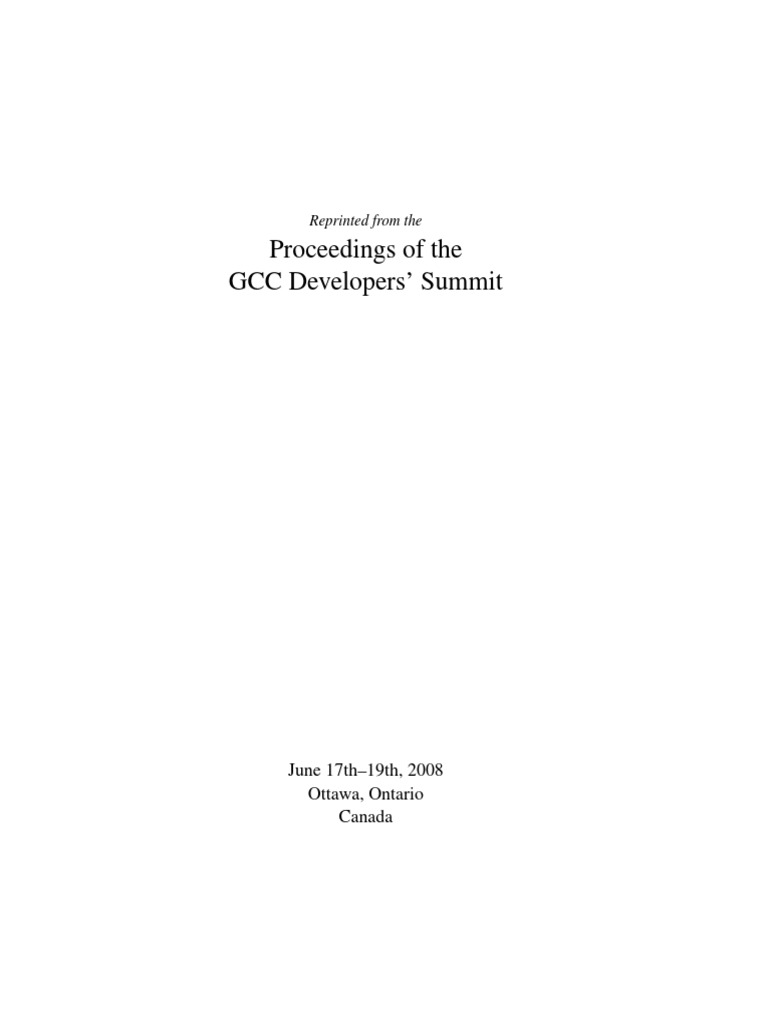Proceedings Of The Gcc Developers Summit Pdf Program Optimization Subroutine 