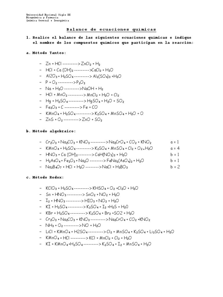 Ejercicios Actividad de Extension | PDF | Química | Ciencias fisicas