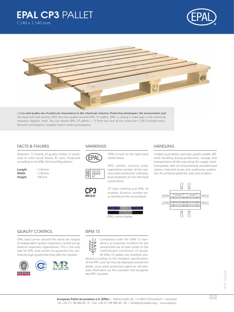 Epal Cp3 Pallet: Facts & Figures Handling Markings | PDF | Pallet ...