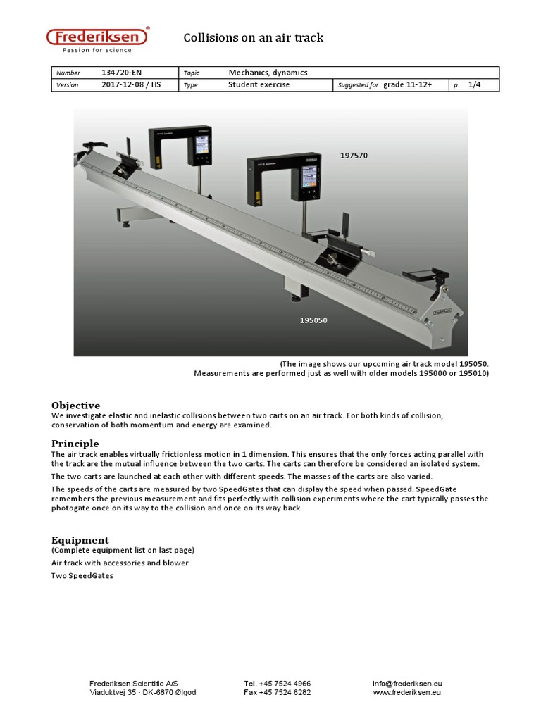 Physics Lab: Air Track Collisions | PDF | Collision | Momentum