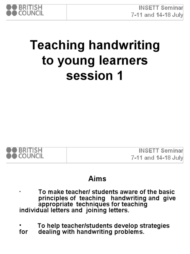 Teaching Handwriting Power Point 1 | PDF | Learning | Linguistics