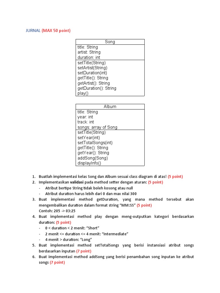 Implementasi Kelas Album dan Song | PDF | Metode & Bahan Ajar