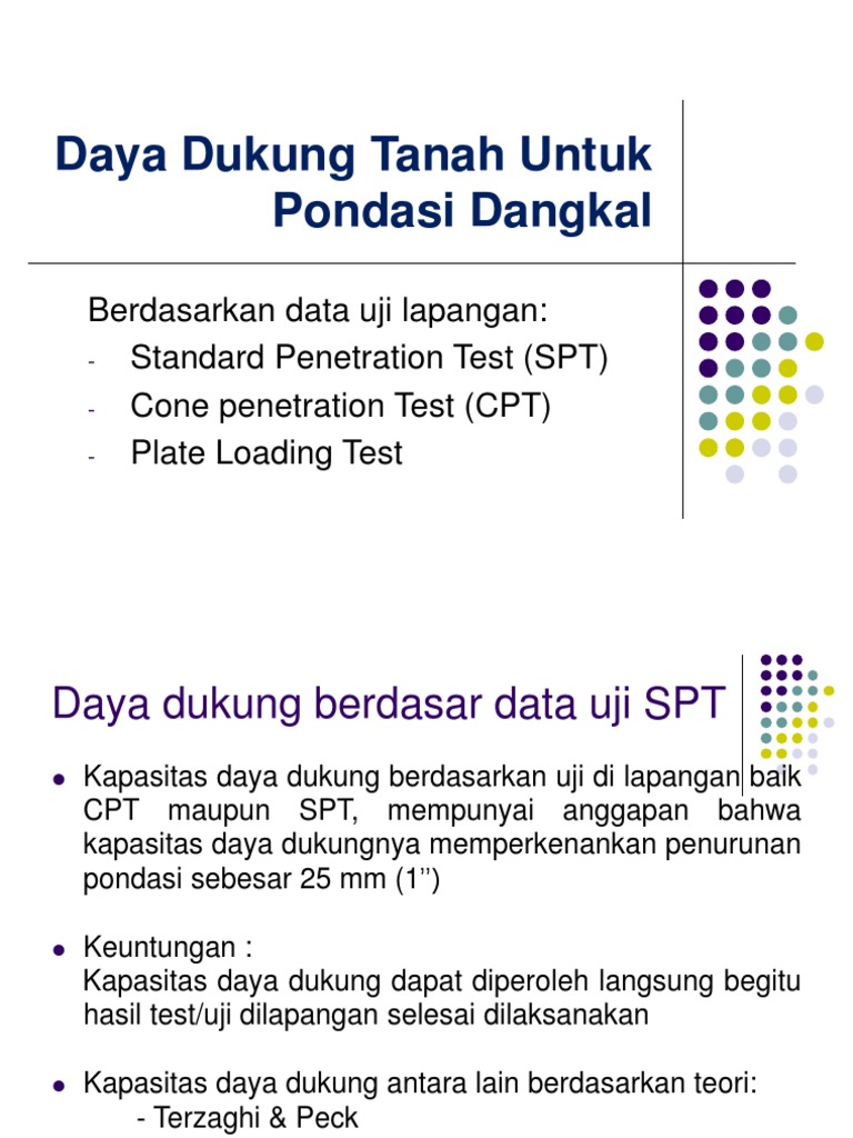 SPT CPT Plate Loading Test1 | PDF