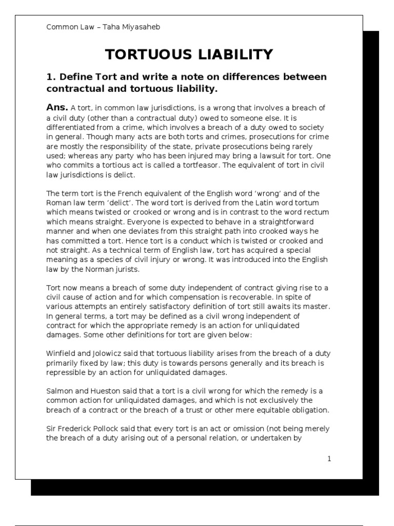 Common Law 3 | PDF | Negligence | Tort