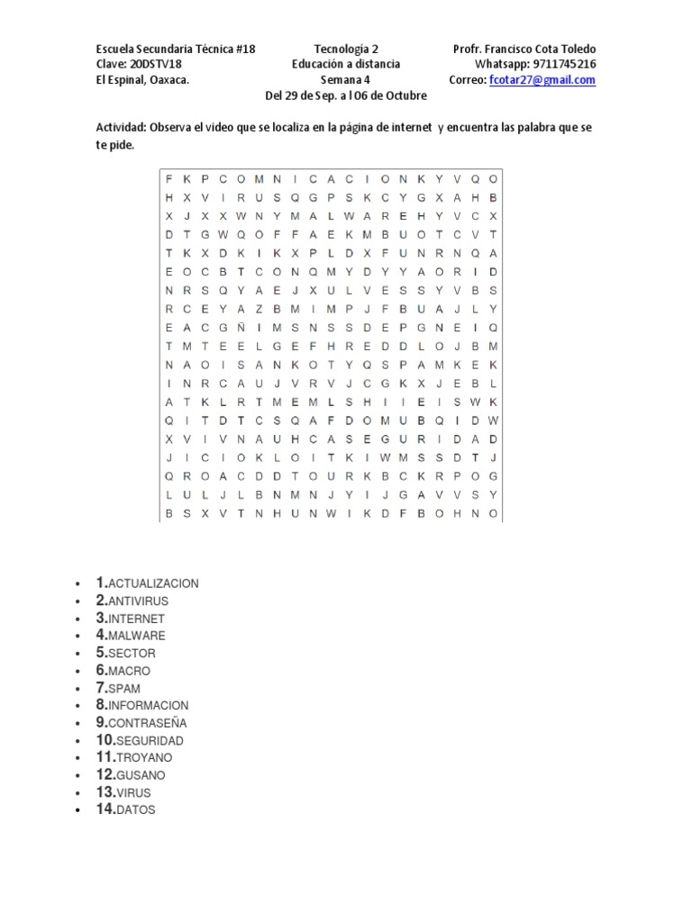 Sopa de Letras-Virus | PDF