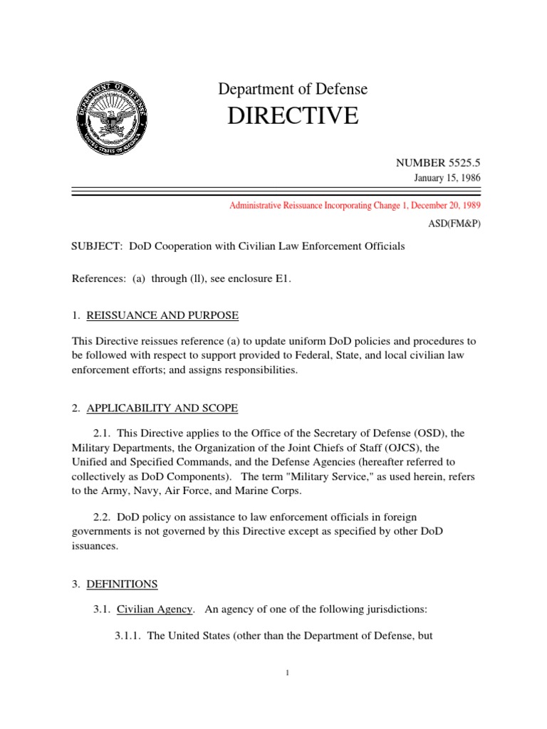 Directive: Department of Defense | PDF | United States Department Of ...