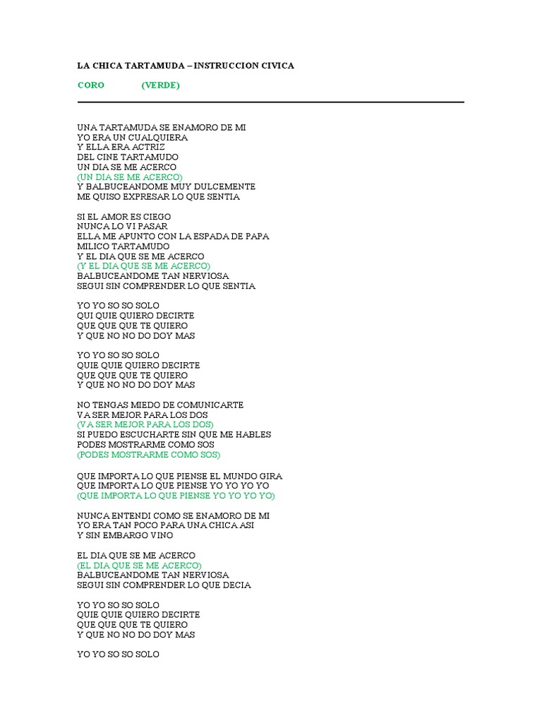 La Chica Tartamuda: Instrucción Cívica | PDF