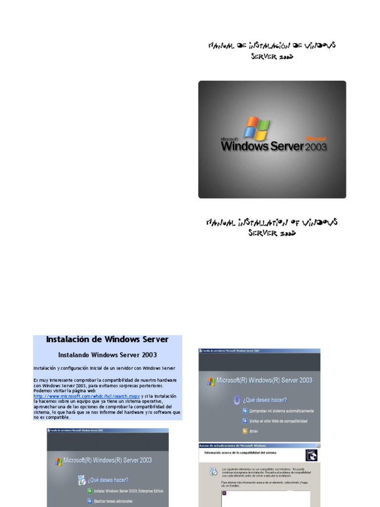 MANUAL DE Instalación de Windows Server 2003 | PDF