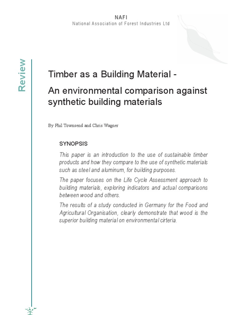 Timber Lca Pdf Life Cycle Assessment Building Materials 0412