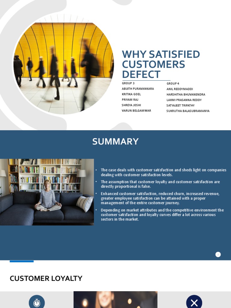 Why Satisfied Customers Defect - Group 3&4 | PDF | Behavior | Customer ...