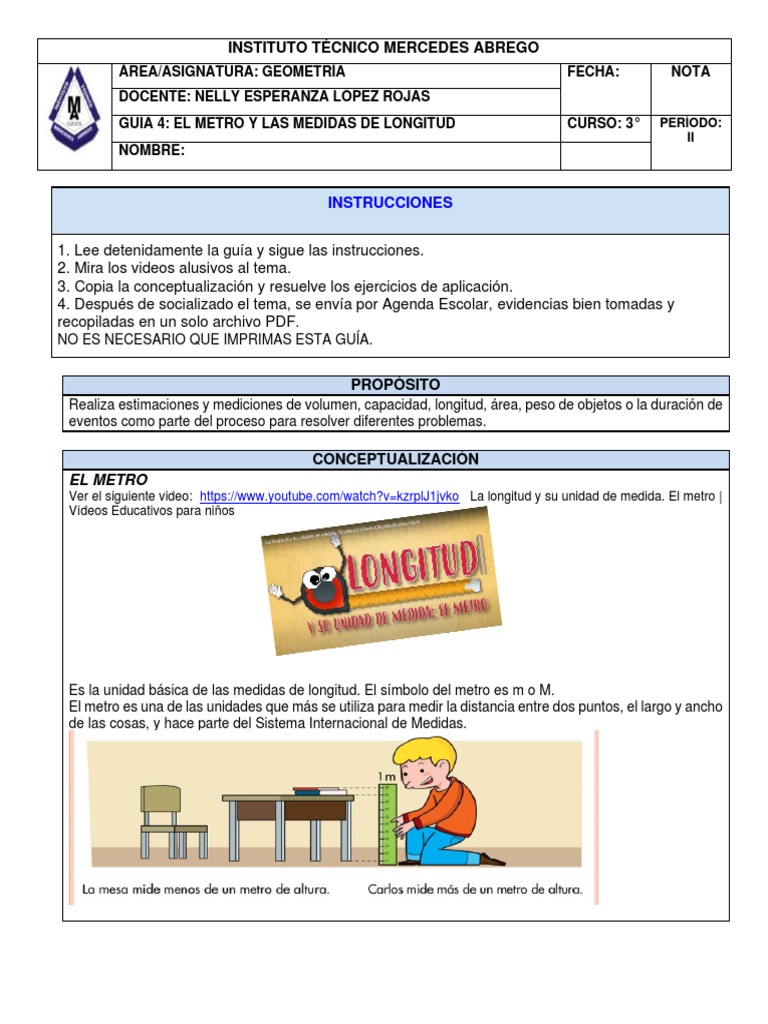 g4p2 El Metro y Las Medidas de Longitud | PDF | Longitud | Unidades de ...