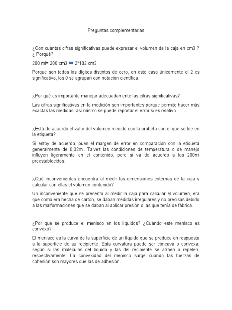 Preguntas Complementarias | PDF