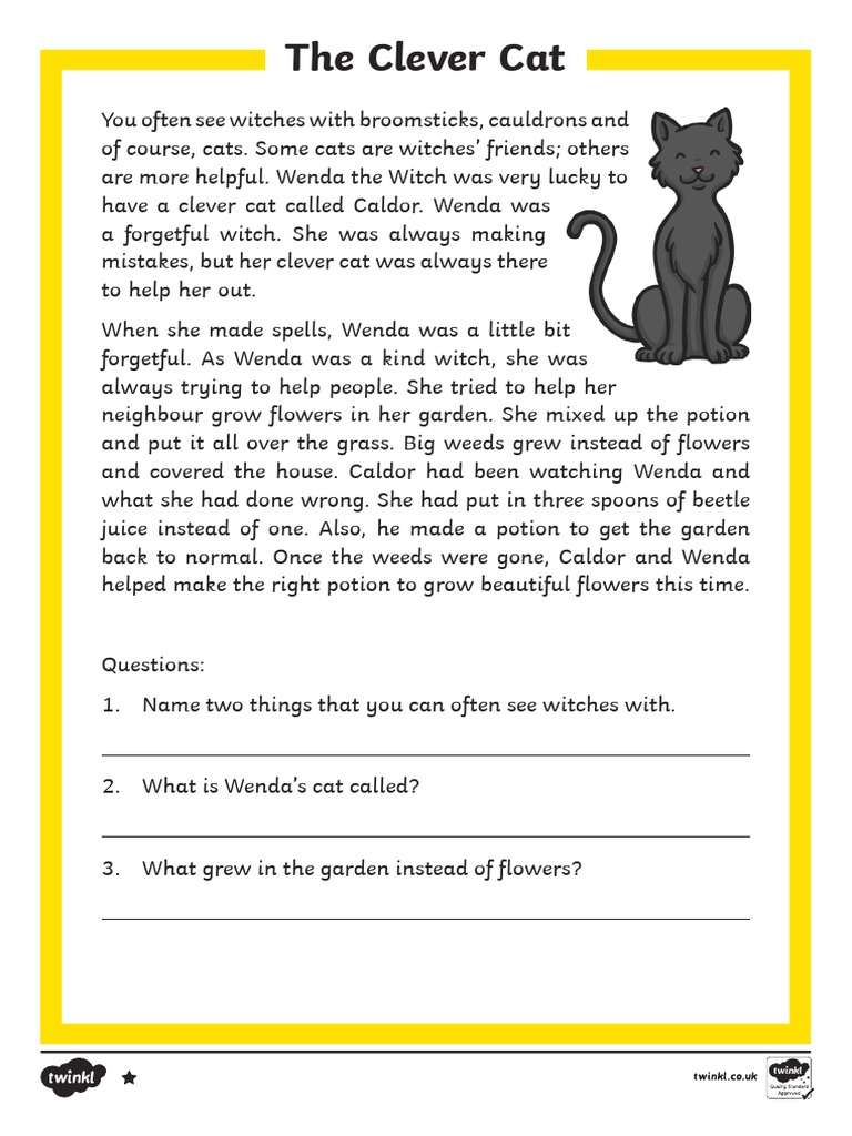 The Clever Cat Comprehension | PDF