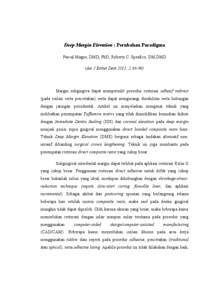 Deep Margin Elevation | PDF