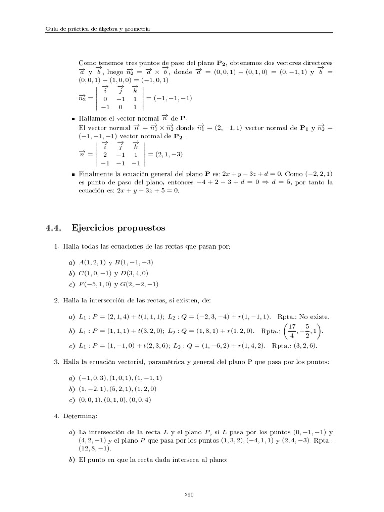 Guía 2 Rectas y Planos en r3 | PDF | Matemáticas | Ciencias fisicas