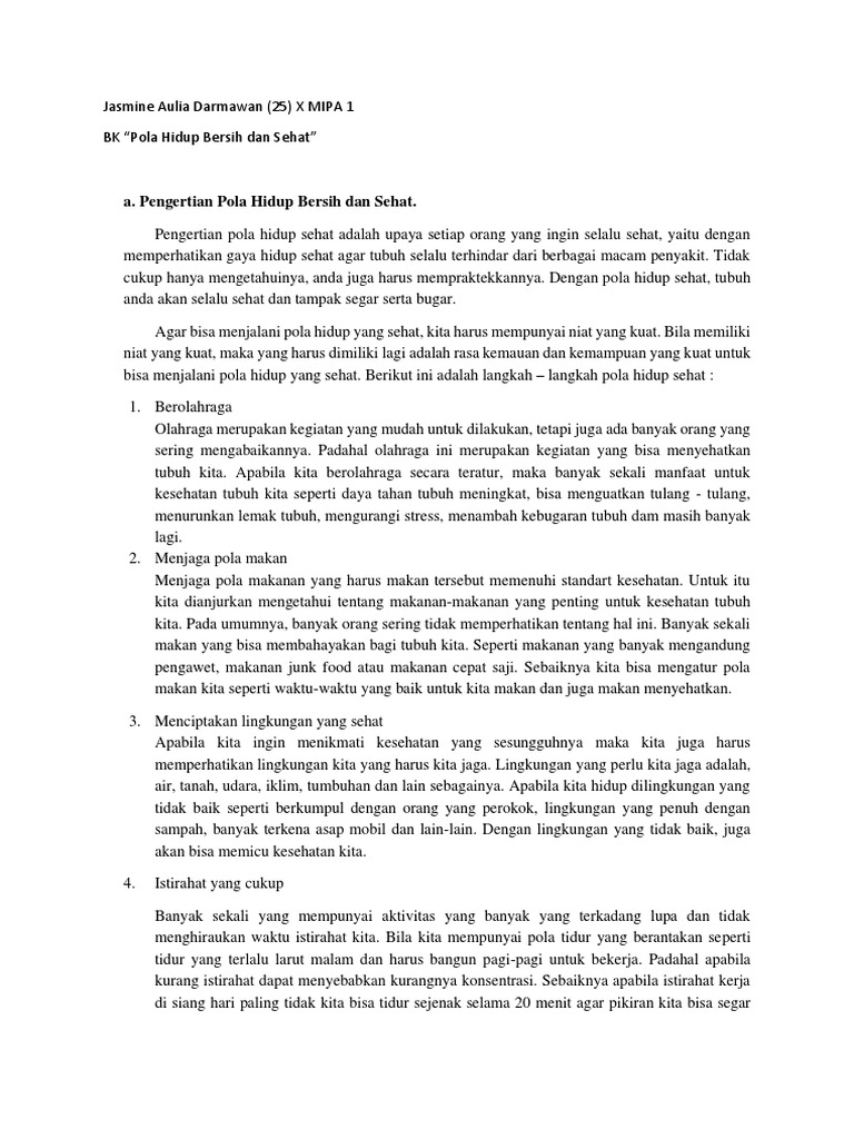 BK Pola Hidup Bersih Dan Sehat - JasmineAD | PDF