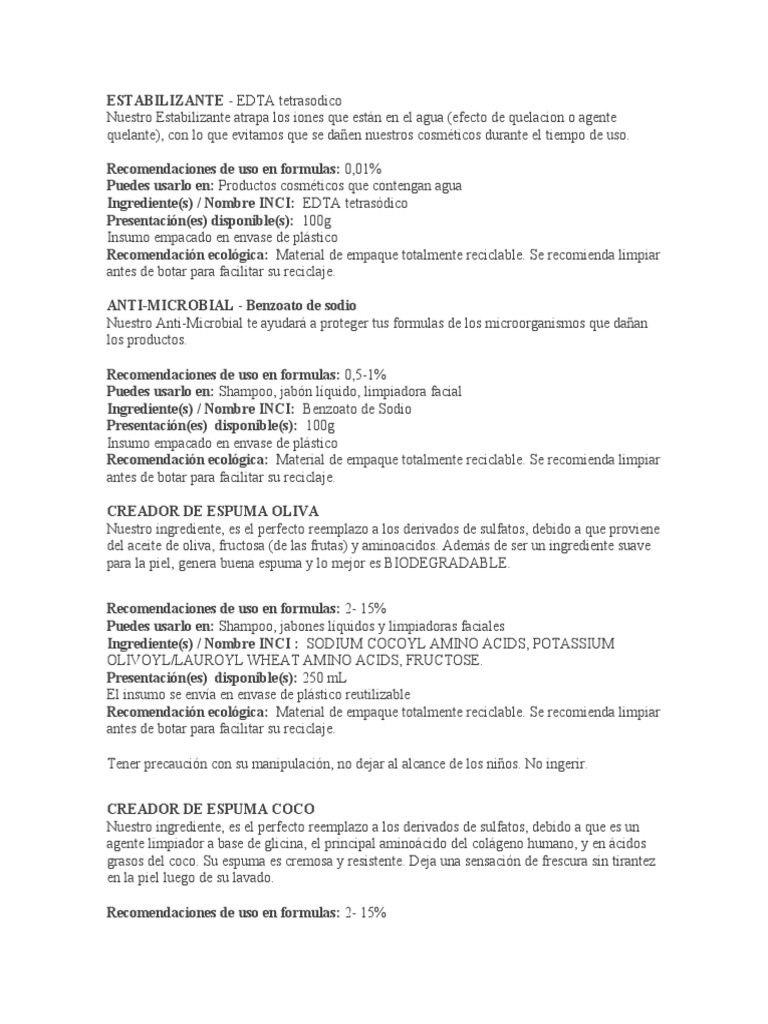 Shampoo Formula | PDF | Glicerol | Champú