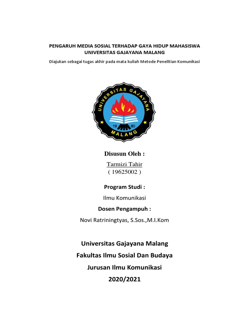 Media Sosial dan Gaya Hidup Mahasiswa | PDF