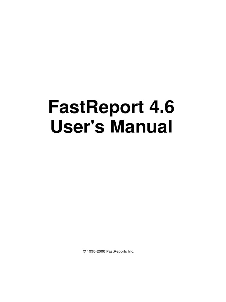 Fastreport 4.6 User'S Manual: © 1998-2008 Fastreports Inc | PDF | Button (Computing) | Window ...