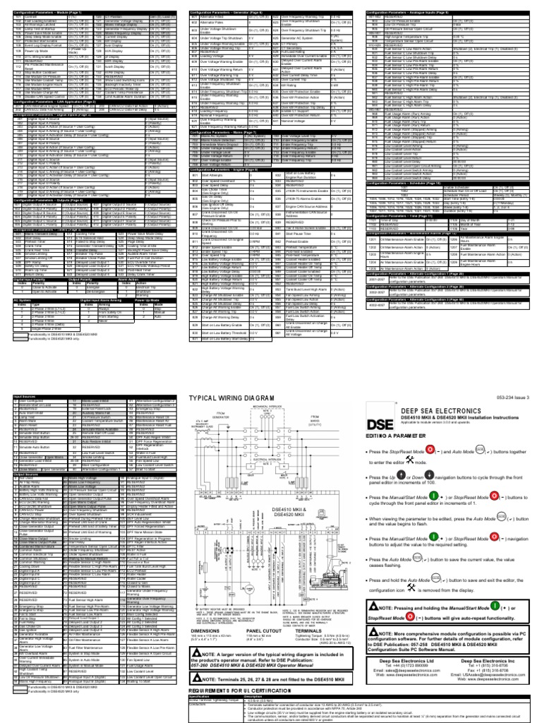 DSE4510 MKII DSE4520 MKII Installation Instructions | PDF | Mains ...