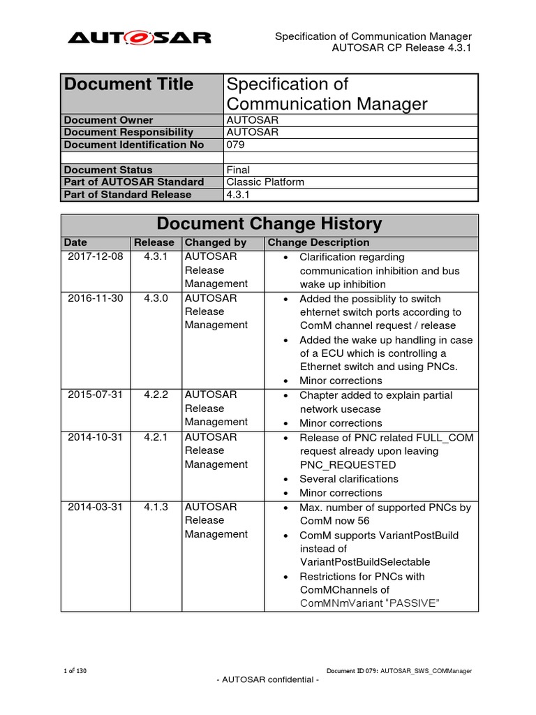 Autosar Sws Commanager | PDF | Component Object Model | Specification (Technical Standard)