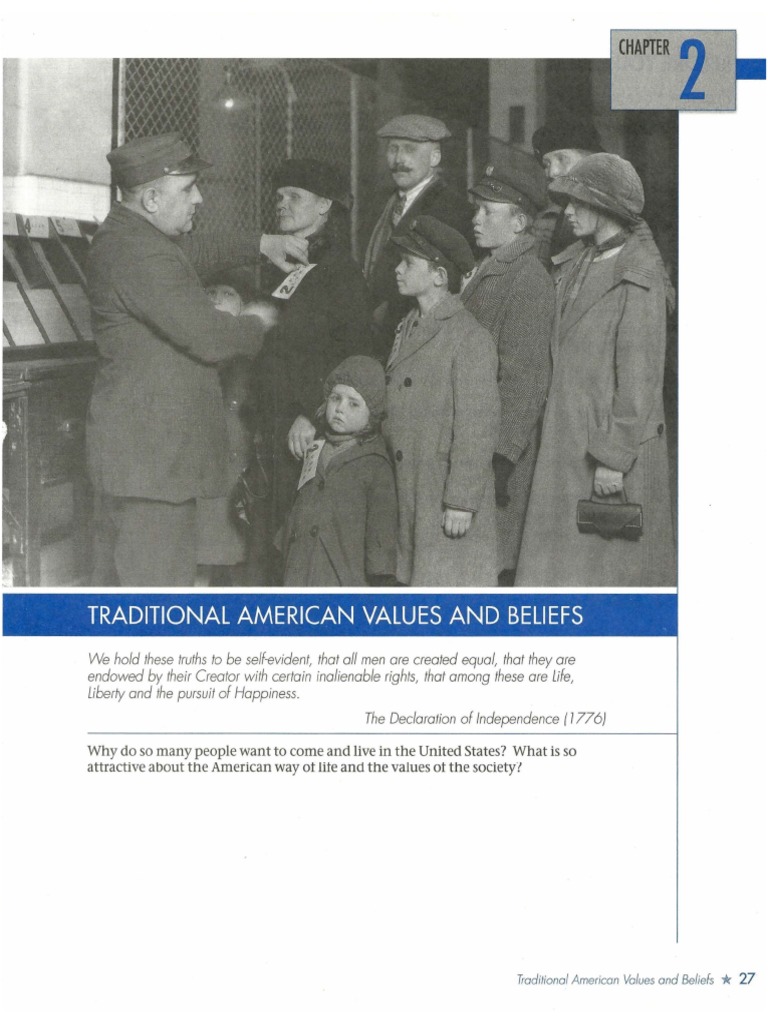 Chapter 2 - Traditional American Values and Beliefs | PDF