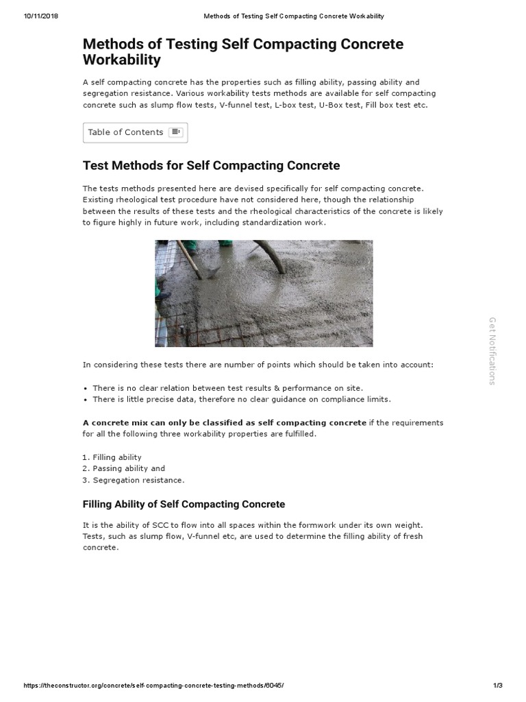 Methods of Testing Self Compacting Concrete Workability | PDF ...