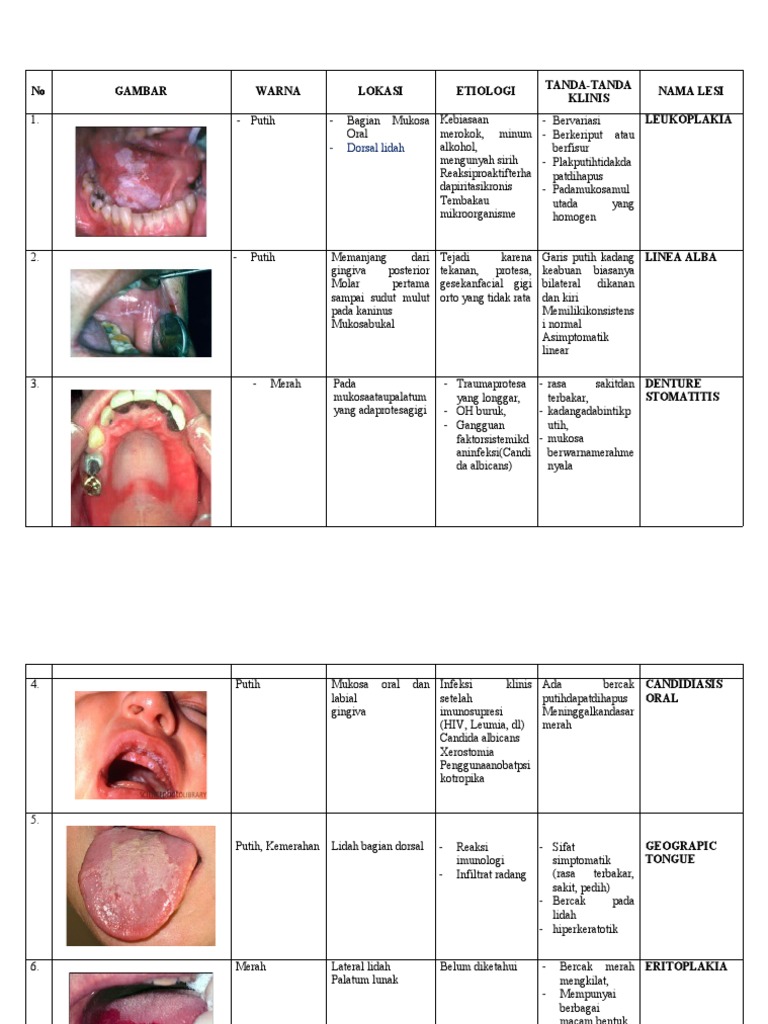 Gambaran Lesi Secara Umum (Table) | PDF