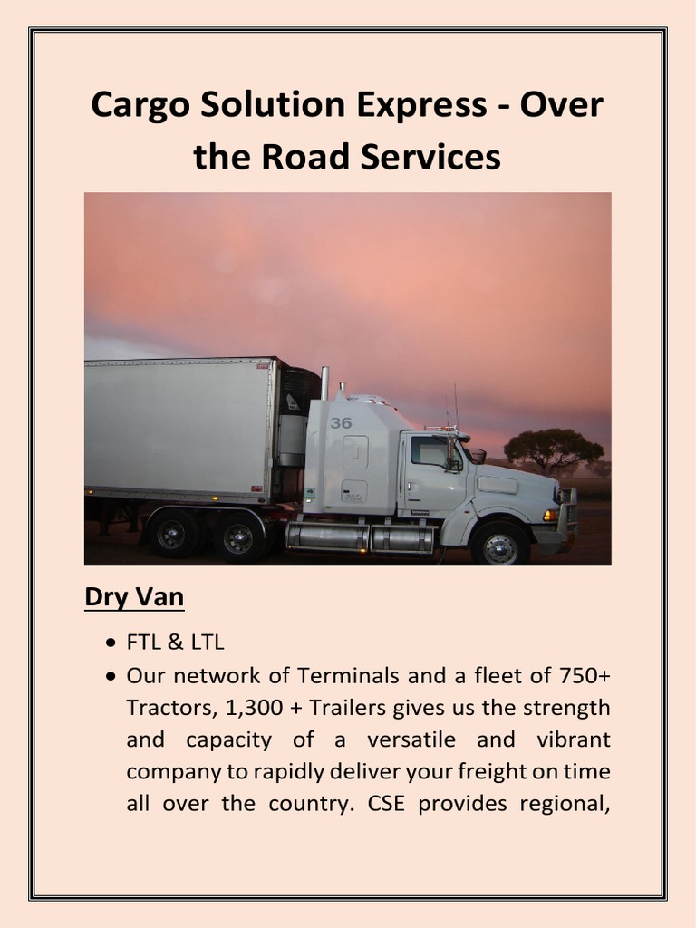 Cargo Solution Express - Over The Road Services | PDF | Business