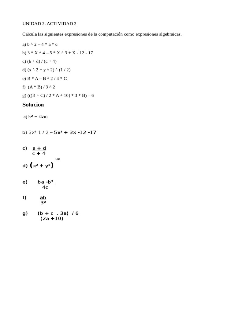 Unidad 2 Actividad 2 | PDF