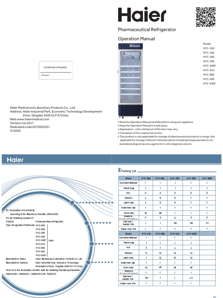 Manual | PDF | Refrigerator | Ac Power Plugs And Sockets