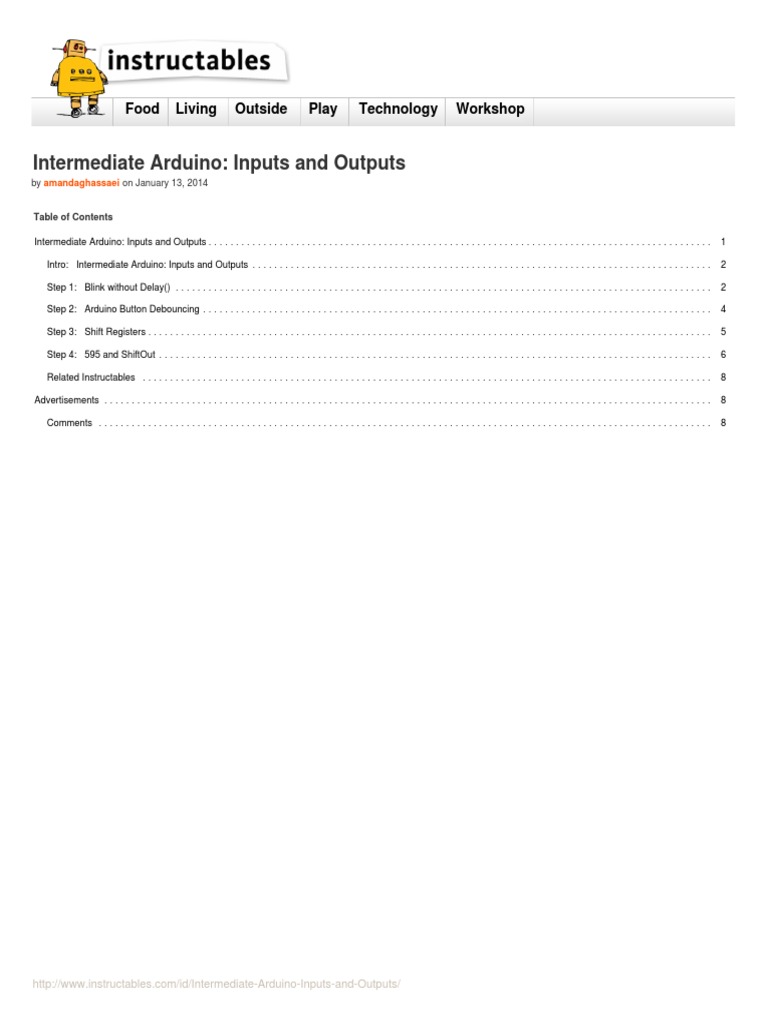 Intermediate Arduino Inputs And Outputs Download Free Pdf Integer Computer Science
