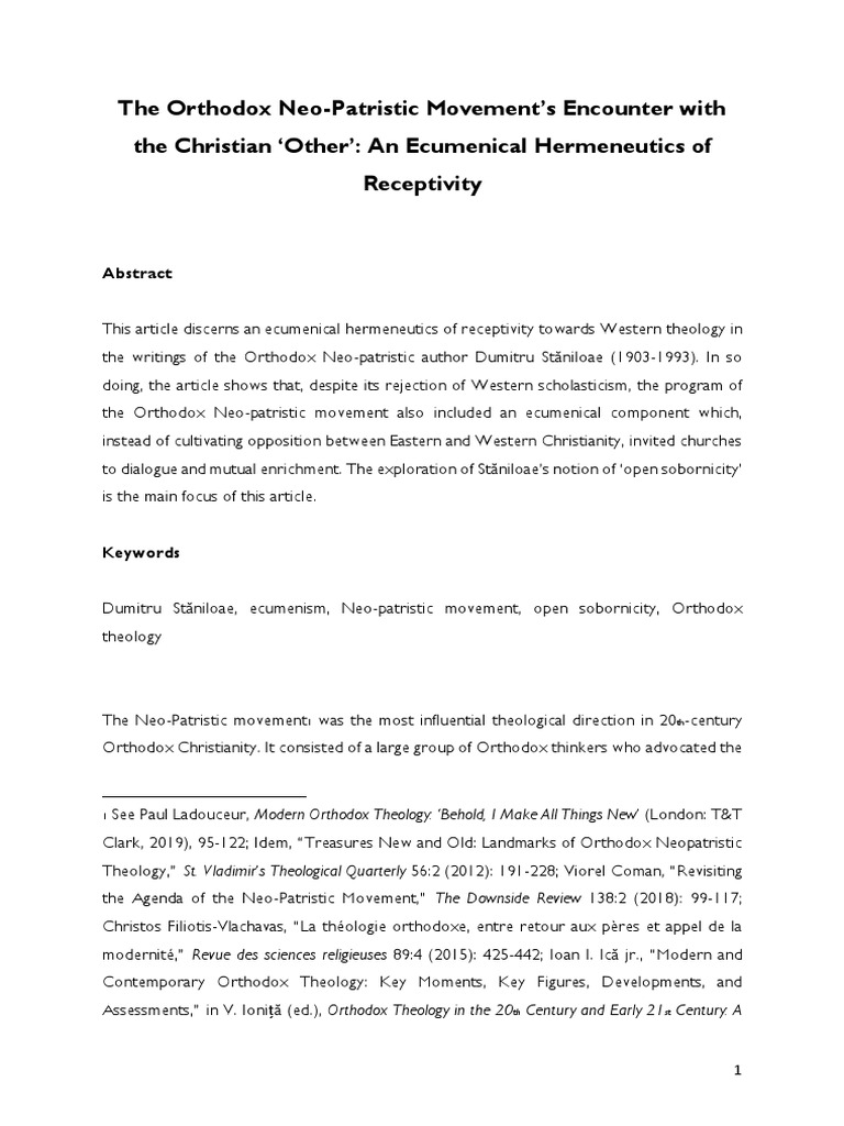 Viorel Coman - Main Document | PDF | Ecumenism | Christian Church