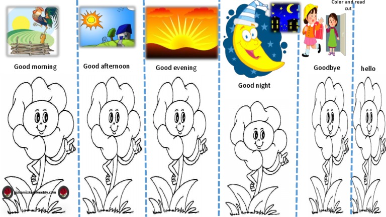 Good Morning Good Afternoon Good Evening Good Night Goodbye Hello | PDF