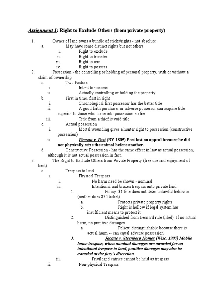 Property Outline Example | Leasehold Estate | Assignment (Law)