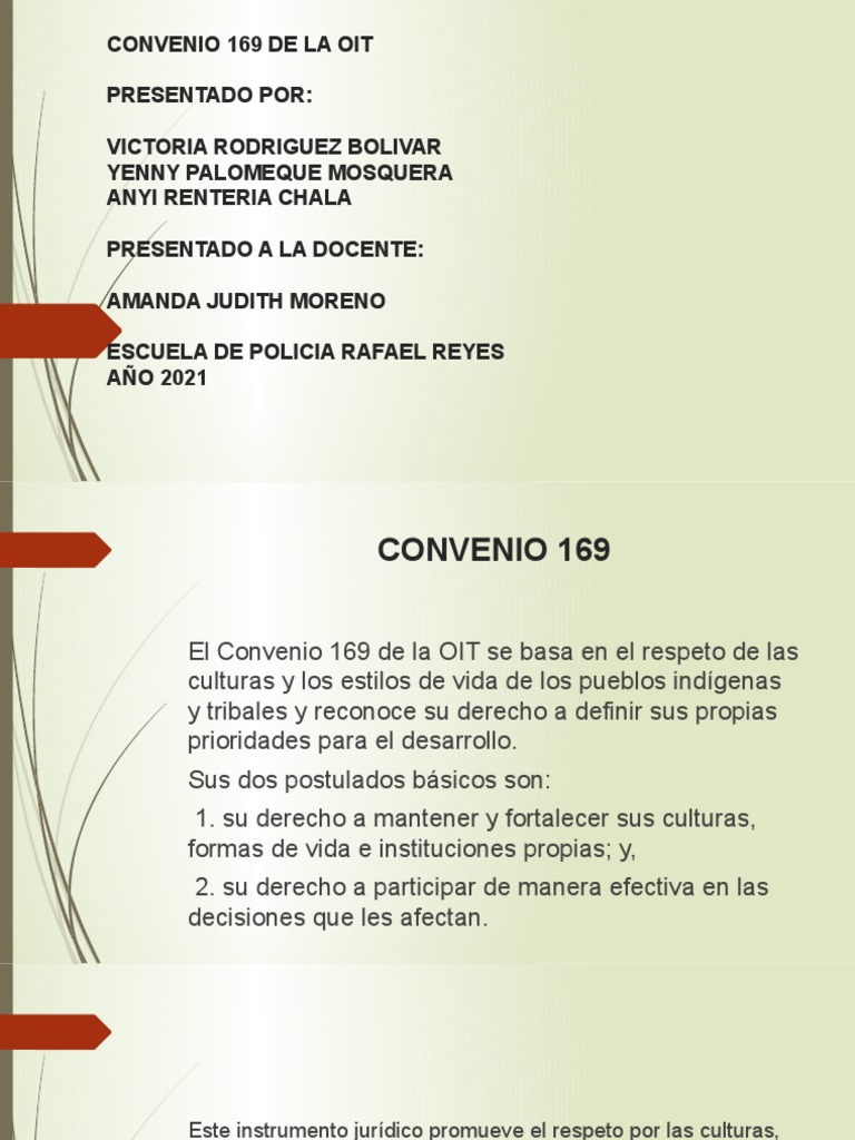 Convenio 169 de La Oit | PDF | Organización Internacional del Trabajo | Tratado