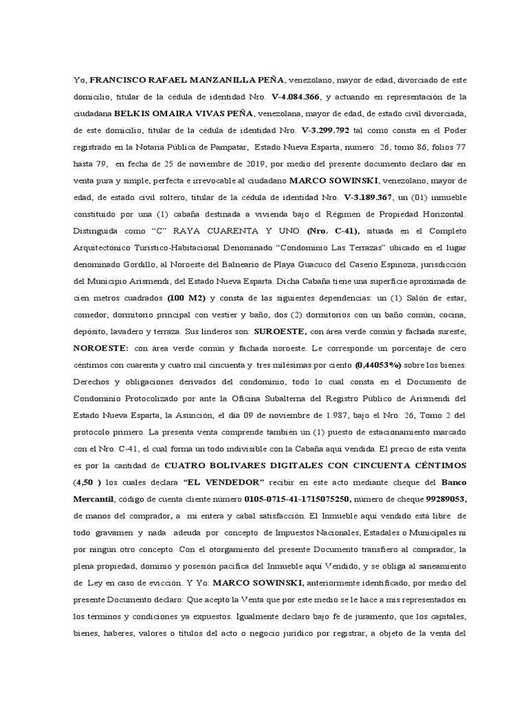 Venta Pura y Simple INMUEBLE | PDF | Justicia | Crimen y violencia