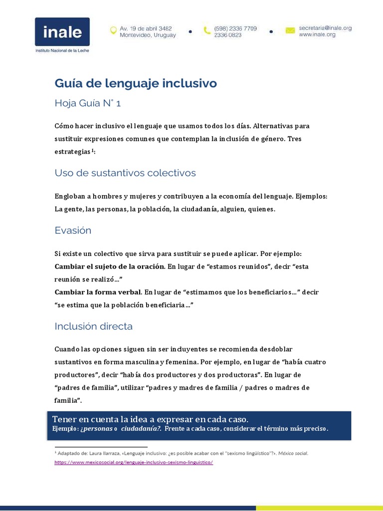 Guia de Lenguaje Inclusivo Final | PDF | Lingüística