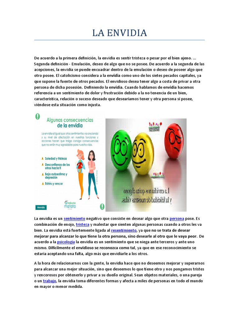 Comprendiendo la Envidia: Definición y Efectos | PDF | Relaciones ...
